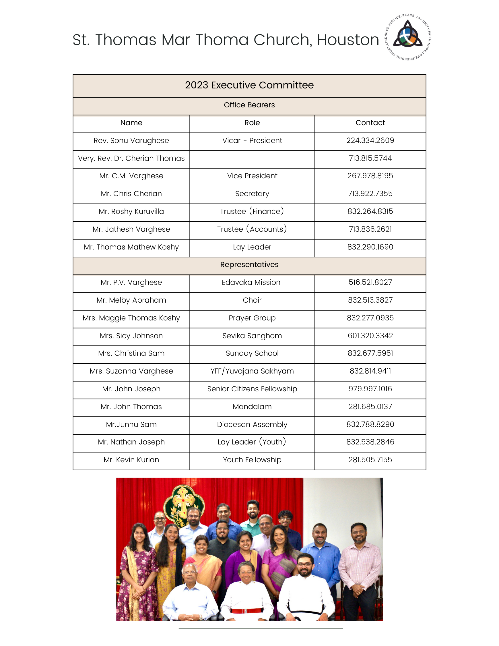 Executive Committee – St Thomas Mar Thoma Church